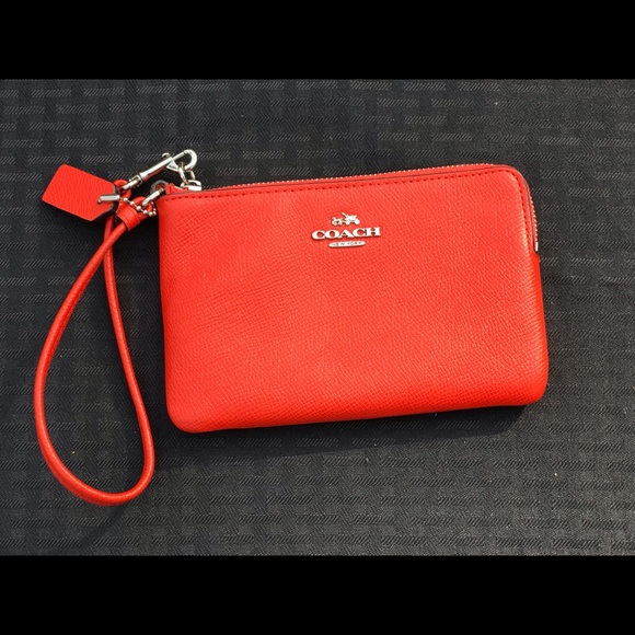 Coach | Bags | Coach Wristlet Wallet Crossgrain Leather Orange | Poshmark